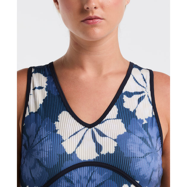 Women's Fuji Floral Tennis Tank Top In Blue | Original Penguin®