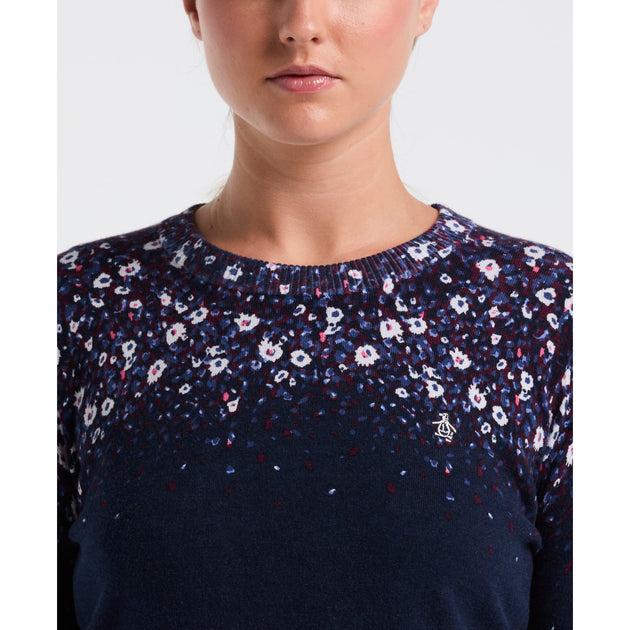 Women's Floral Printed Golf Sweater In Blue | Original Penguin®