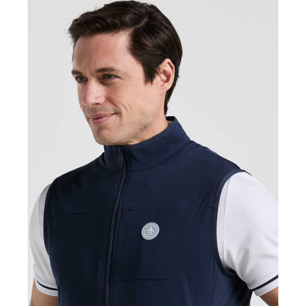Lightweight Full Zip Golf Gilet In Blue | Original Penguin®