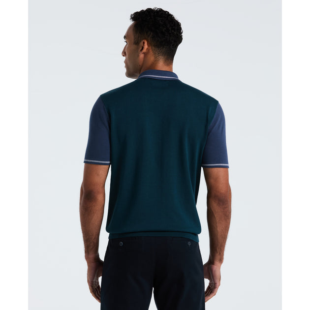 Colourblock Sweater Polo In Blue | Original Penguin®