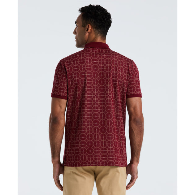 Geometric Jacquard Polo Shirt In Red | Original Penguin®