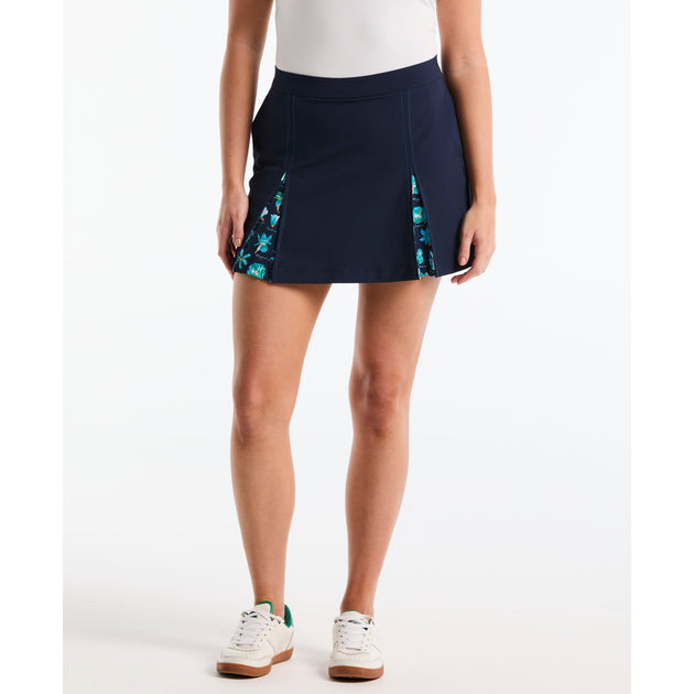 Women's Floral Pleated Golf Skort In Blue | Original Penguin®