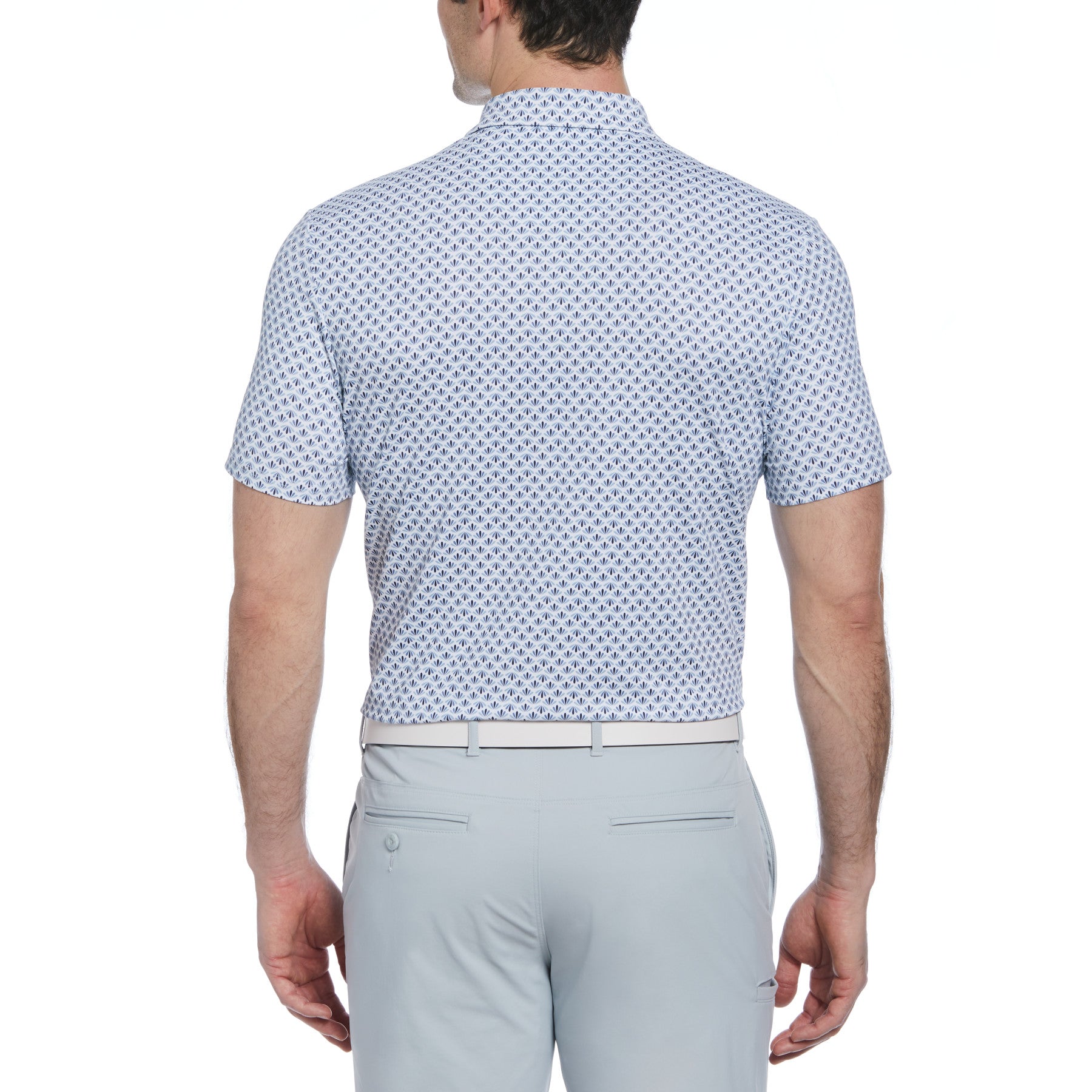 Retro Geo Print Golf Polo Shirt In Blue | Original Penguin®
