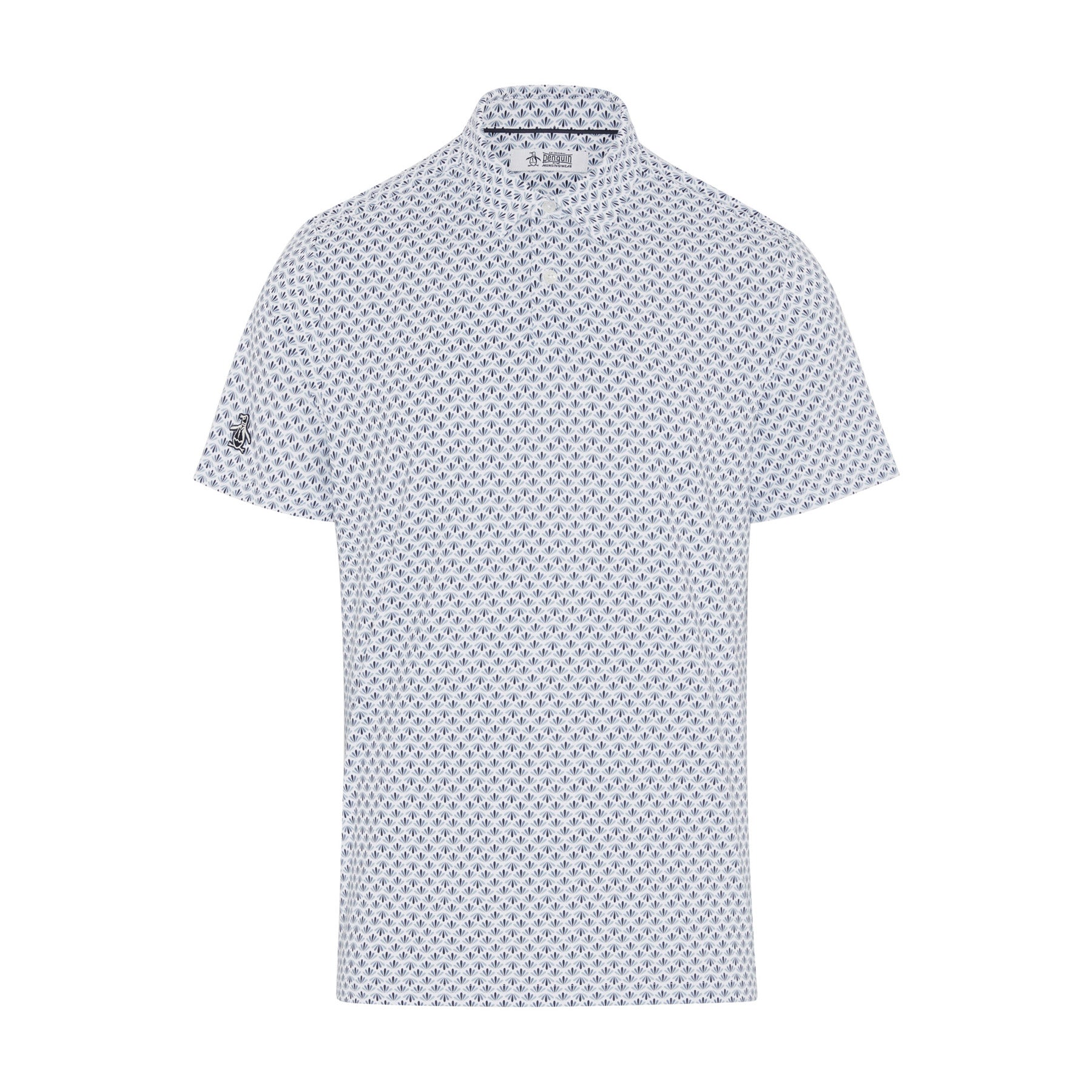 Retro Geo Print Golf Polo Shirt In Blue | Original Penguin®