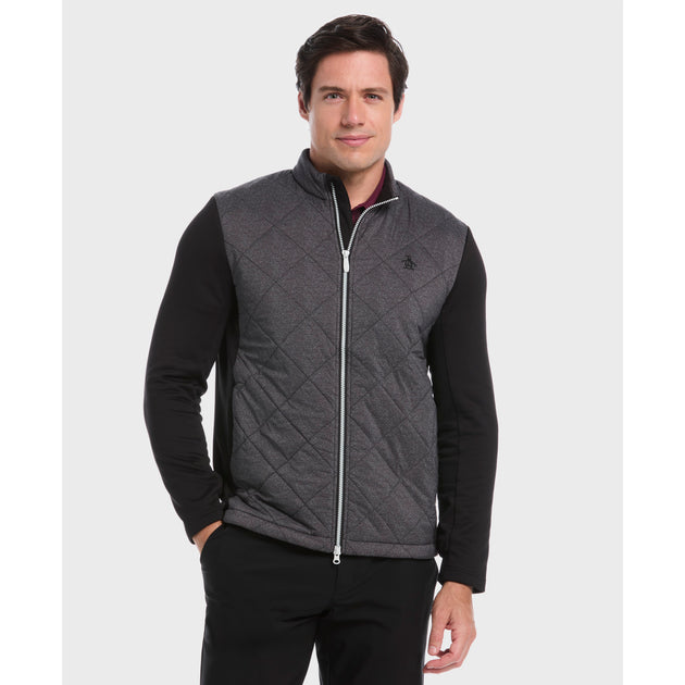 Insulated Printed Golf Jacket In Black | Original Penguin®