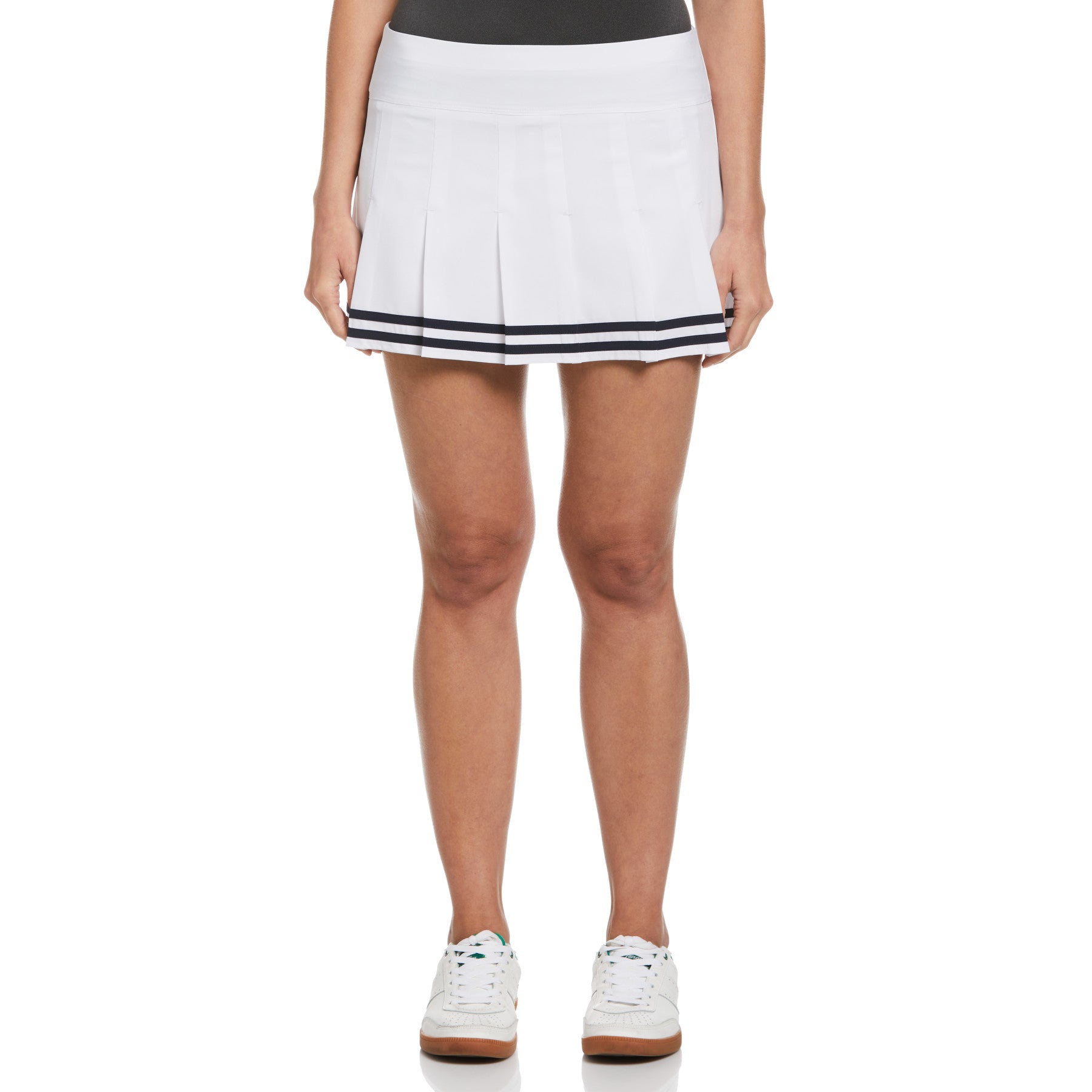 Women's 13" Contrast Hem Pleated Tennis Skort In Bright White ...